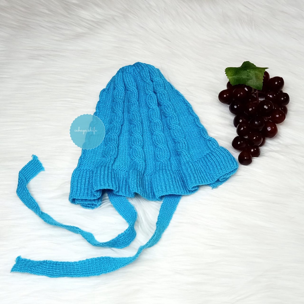 Jual KUPLUK BONET RUFFLE/ Topi Bonet Bayi Rajut Anak Bahan Premium ...
