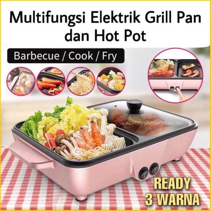 Jual Panci Hotpot & grill 2in1 panci listrik hotpot 2in1 / panci ...