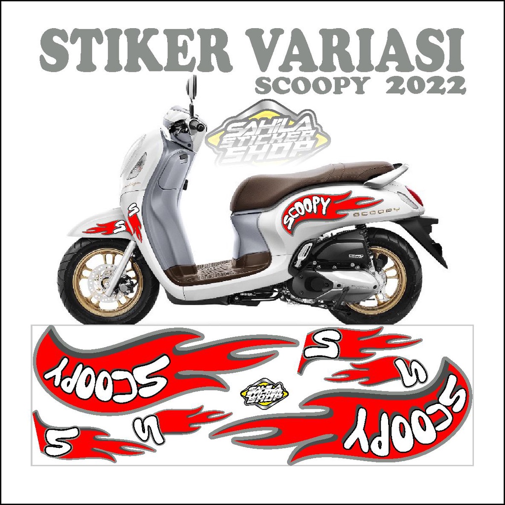 Jual STICKER STRIPING LIS MOTOR SCOOPY FIRE DESAIN 2022 01 MERAH ...