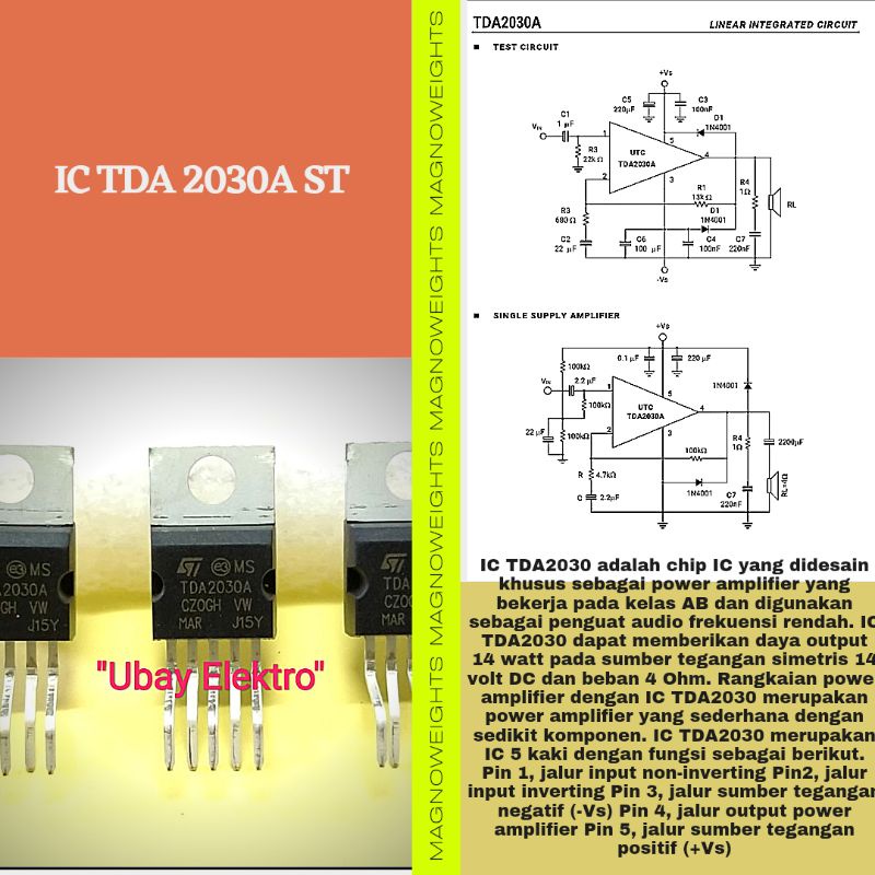 Jual IC TDA2030A ST DATASHEET tersedia di gambar dan deskripsi | Shopee ...