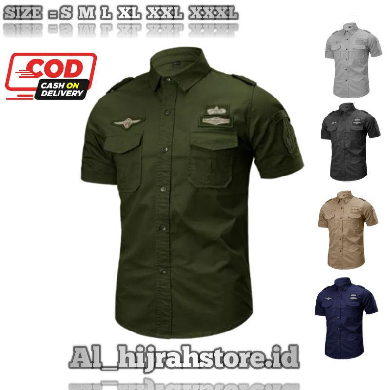 Jual Kemeja Tactical Pria Kemeja outdoor Kemeja Lapangan Pria Tangan ...