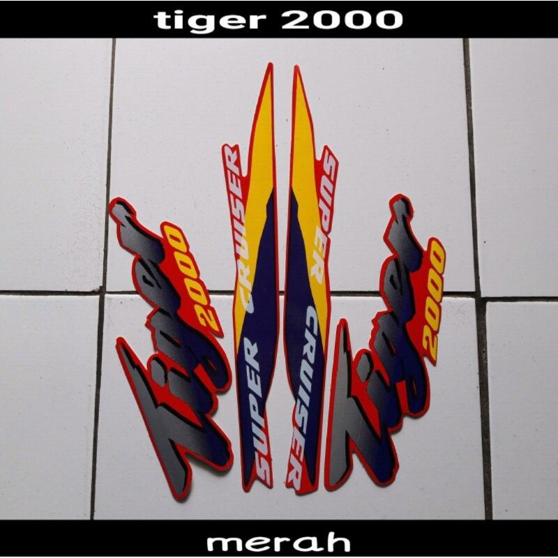 Jual STIKER STRIPING LIS BODY TIGER OLD TAHUN TAHUN 2000 MERAH STANDAR ...