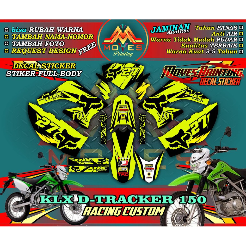 Jual (COD) Decal Stiker Klx D-Tracker 150 Stiker Decal Motor Klx D ...