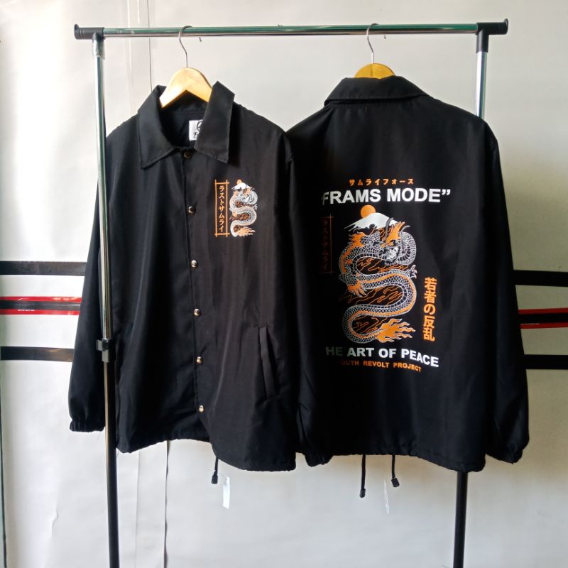 Jual COACH JACKET FRAMS MODE DRAGON HITAM | Shopee Indonesia