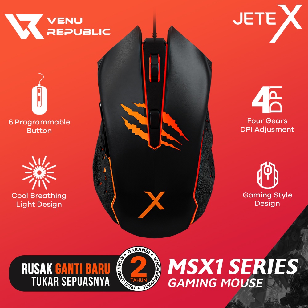 Jual Mouse Gaming RGB JETE MSX1 - Garansi 2 Tahun | Shopee Indonesia