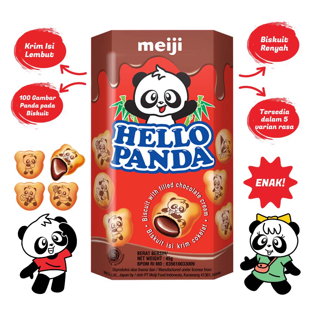Jual Meiji Hello Panda Biskuit Chocolate Snack Ringan 42 Gr | Shopee Indonesia