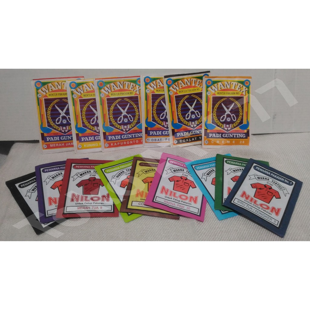 Jual Wantex Wenter Bahan Nilon Padi Gunting Celup Pakaian Coklat ...