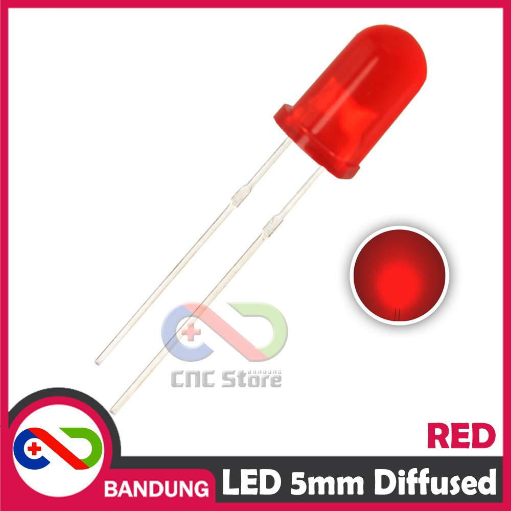 Jual 10PCS LED 5MM SUPER BRIGHT RED MERAH DIFFUSED | Shopee Indonesia