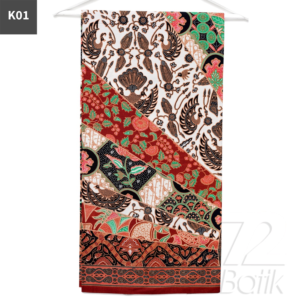 Jual KAIN BATIK PREMIUM Bahan Katun Motif Multi Warna Merah Coklat ...
