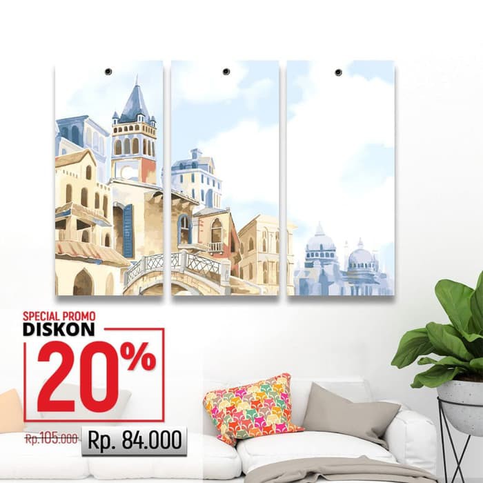 Jual Jual Hiasan Dinding Wall Decor Poster Puzzle 3 Panel A2F0001 ...