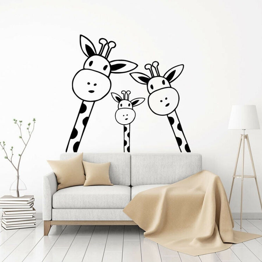 Jual Stiker Dinding Kamar Tidur Anak Giraffe Family Wall Art Sticker ...