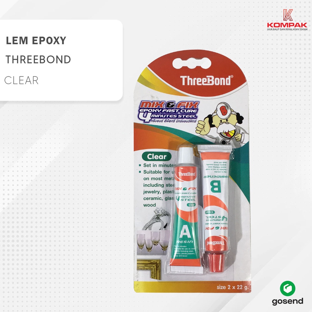 Jual Lem Epoxy besi THREEBOND Mix And Fix - Epoxy Adhesive Rapid ...