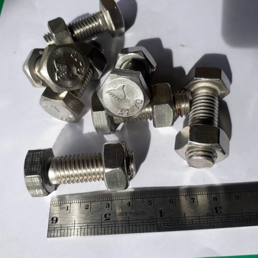 Jual BAUT STAINLESS M14 X 40 / BAUT SS M14 X 40 SUS 304 / BAUT M14X40 ...