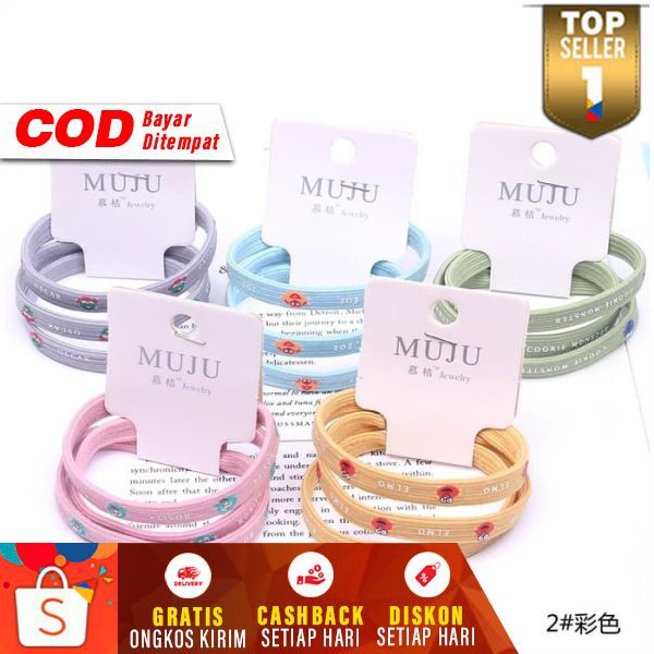 Jual Ikat Rambut Wanita Motif Elmo 3 pcs Tali Kucir Remaja Korean Style ...