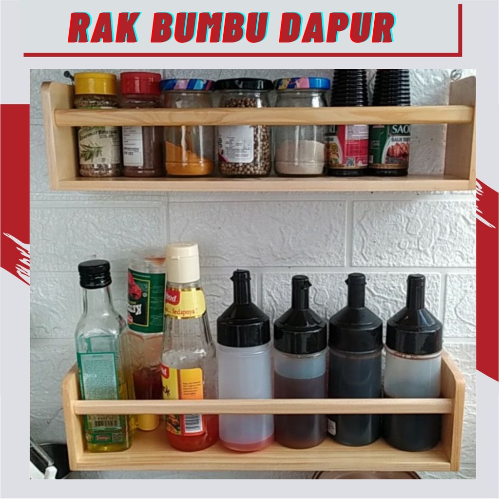 Jual RAK TEMPAT WADAH DAN TOPLES BUMBU DAPUR SERBAGUNA SUSUN KAYU ...