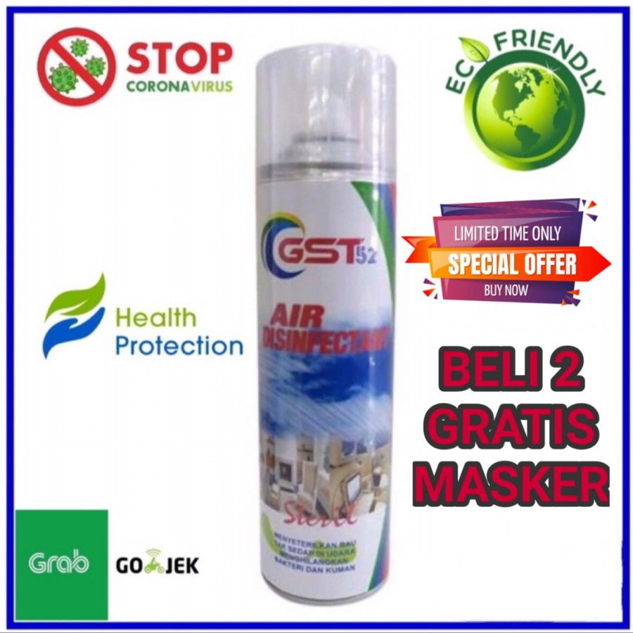 Jual AIR Disinfektan spray gst 500 ml ( aerosol ) | Shopee Indonesia