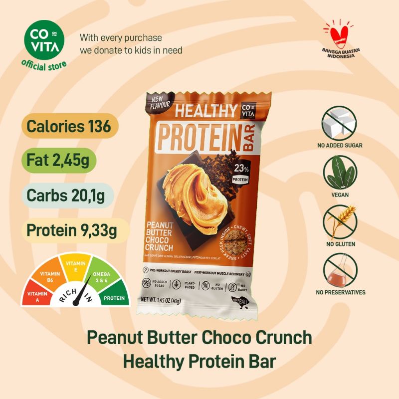 Jual Covita Healthy Protein Bar 40gr | Shopee Indonesia