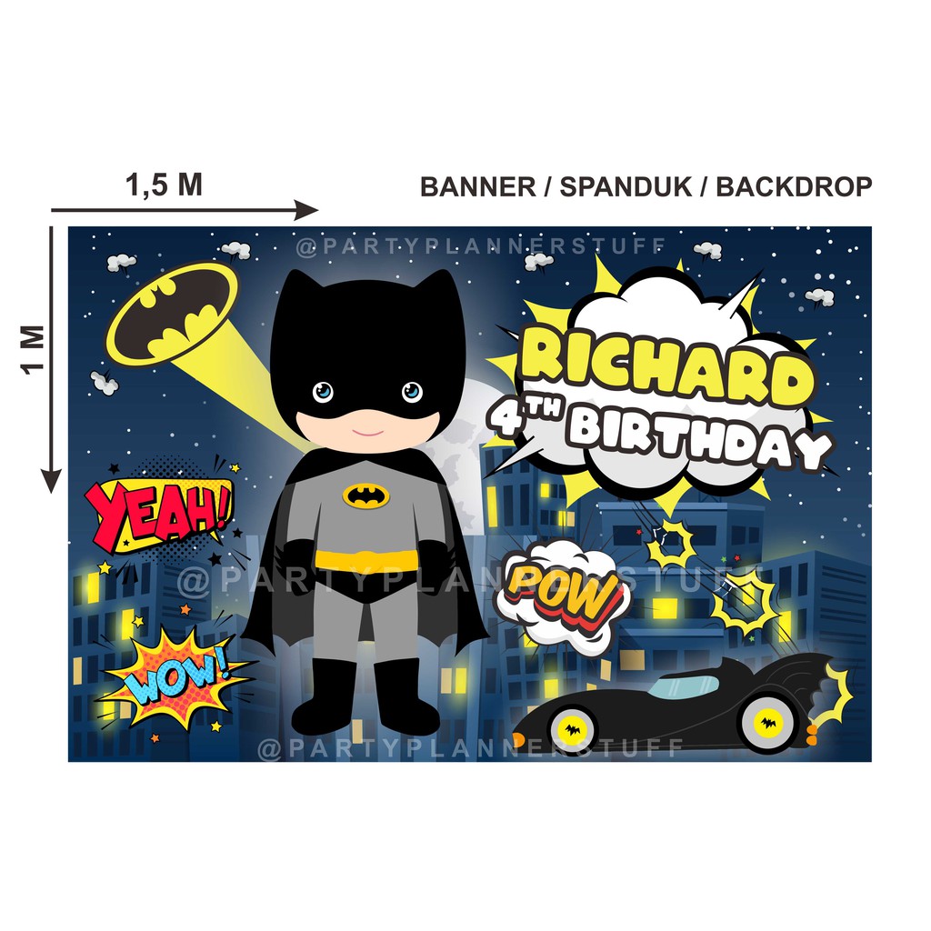 Jual Banner batman backdrop batman spanduk batman ulang tahun anak tema ...