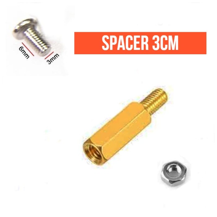 Jual Spacer PCB kuningan 30 mm 30mm 3cm 3 cm Standoff Hexagonal pcb ...