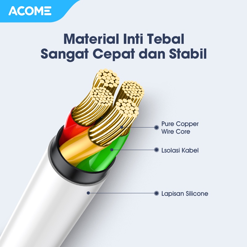 Jual Acome Data Cable Micro-USB Type C Lightning Original Fast Charging ...