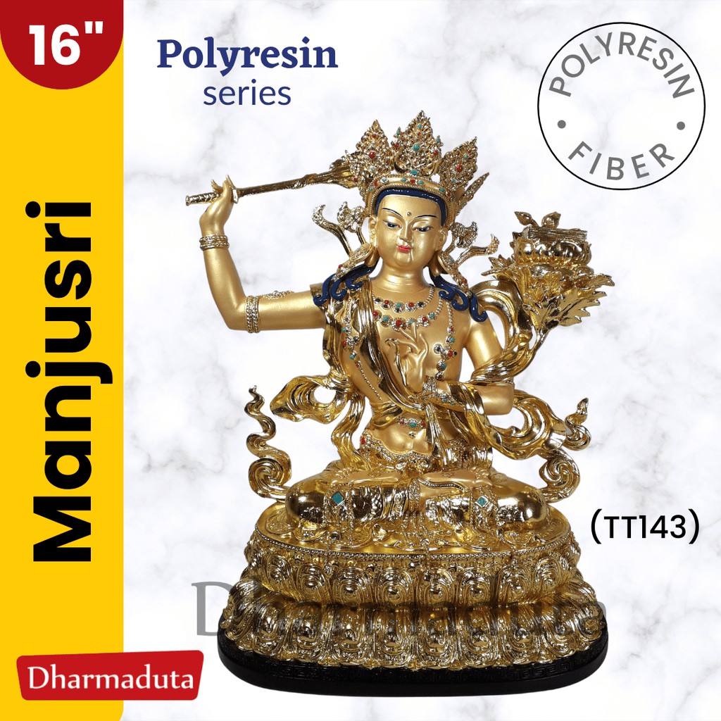 Jual Poly Manjusri 16in Polyresin Fiber Kuning Gold Tantrayana Wen Shu ...