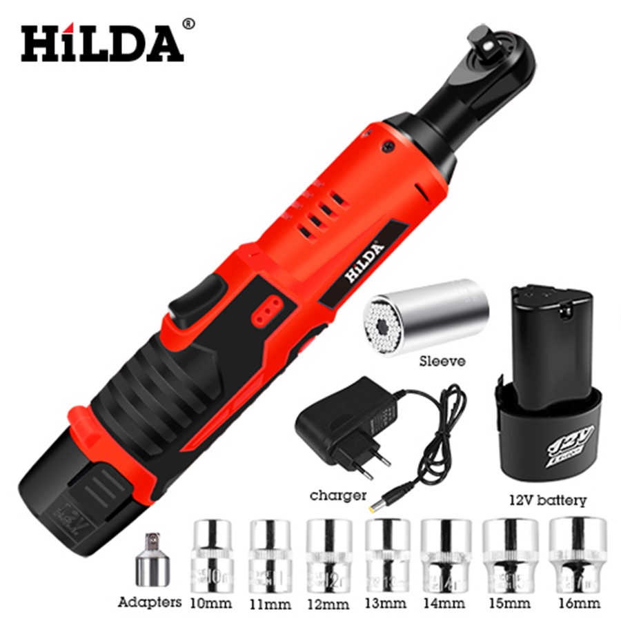 Jual PO HILDA 12V Electric Wrench Kit Cordless Ratchet Wrench ...