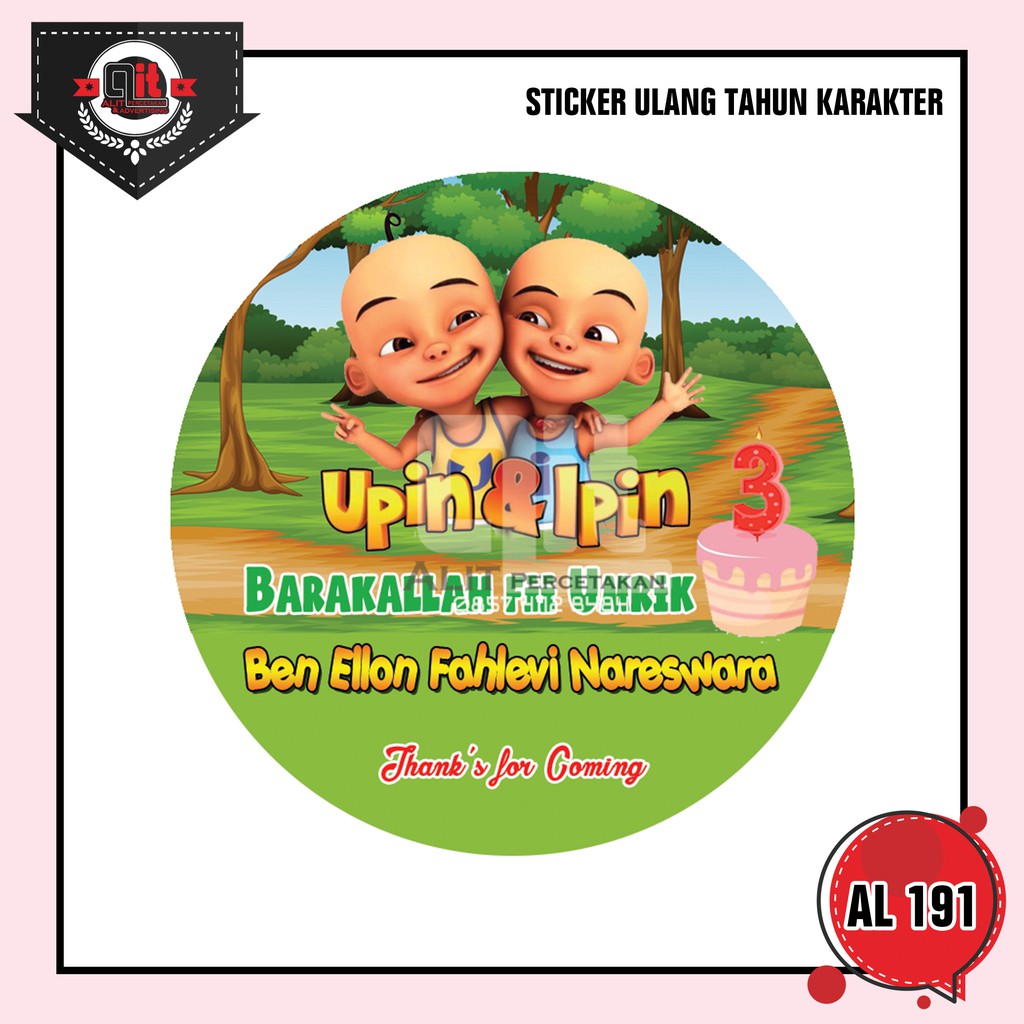Jual sticker ultah custom karakter | Shopee Indonesia