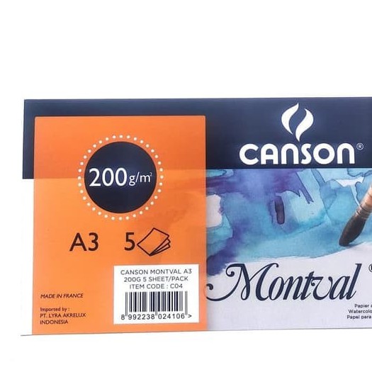 Jual Canson Montval Watercolor Paper A3 200GSM | Shopee Indonesia