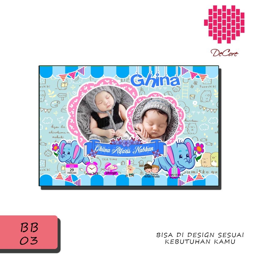 Jual Cetak Foto Bayi Unik Dengan Bingkai Kaca Ukuran 5R Bisa Custom ...