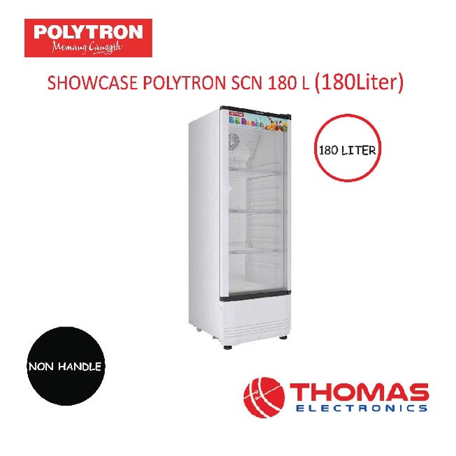 Jual SHOWCASE POLYTRON SCN 180 L / KULKAS PENDINGIN 180Liter Non Handle ...