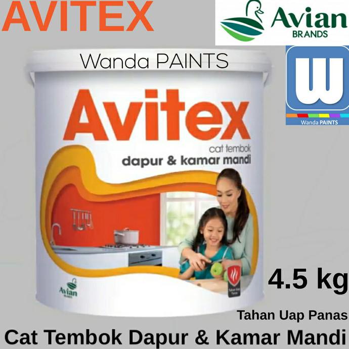 Jual Cat Tembok Dapur & Kamar Mandi AVITEX Putih BW 4.5kg (Tahan Uap ...