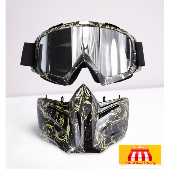 Jual BOLLFO Kacamata Goggles Mask Motor Retro Anti Glare Windproof ...