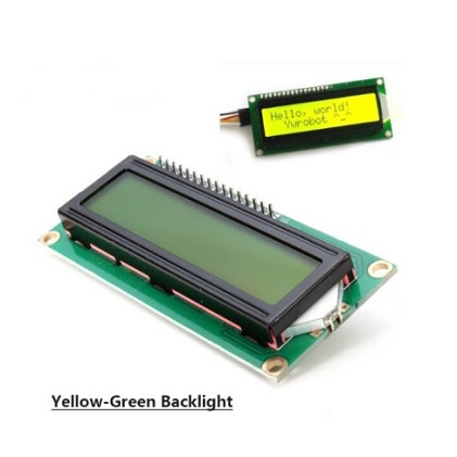 Jual LCD Display 16X2 1602 Hijau Kuning karakter MODULE backlight | Shopee Indonesia