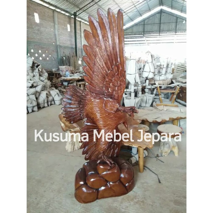 Jual Relief Patung Dekorasi Rajawali Terbang Kayu Trembesi (Tinggi ...
