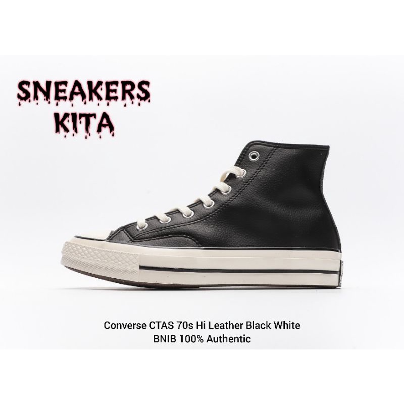 Jual [SALE] Sepatu Converse Chuck Taylor All Star 70s Hi Leather Black ...