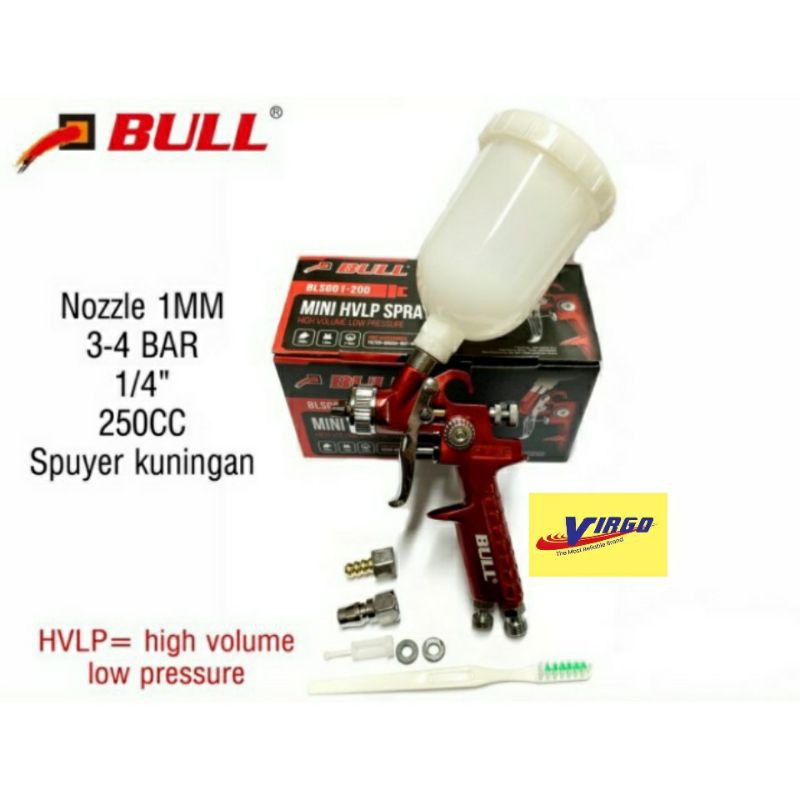 Jual BLSG01-200 HVLP BULL SPRAY GUN MINI SEMPROTAN ANGIN CAT TABUNG ...