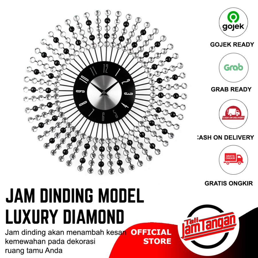 Jual Jam Dinding Mewah Luxury Diamond Look Lebar 43cm | Shopee Indonesia