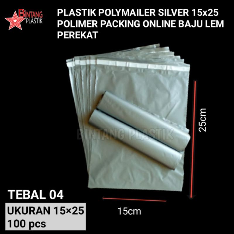 Jual PLASTIK PACKING ONLINE SILVER DENGAN SEAL PEREKAT 15x25 CM PLASTIK ...