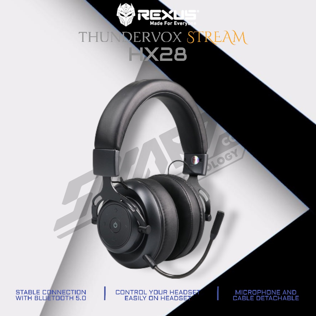 Jual Rexus Headset Gaming Bluetooth Thundervox Stream HX28 | Shopee ...