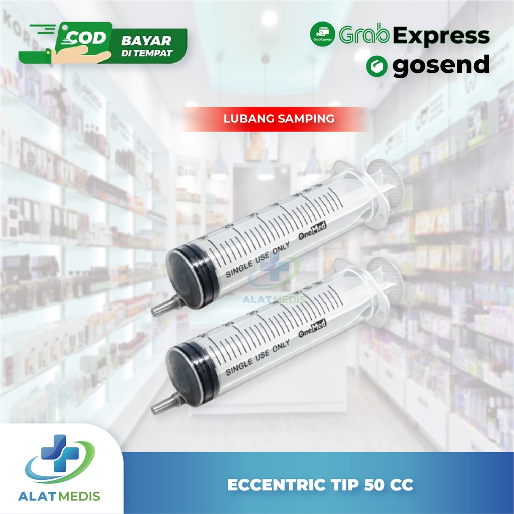 Jual Syringe 50cc Eccentric Tip Lubang Samping Onemed / Spuit 50ML ...