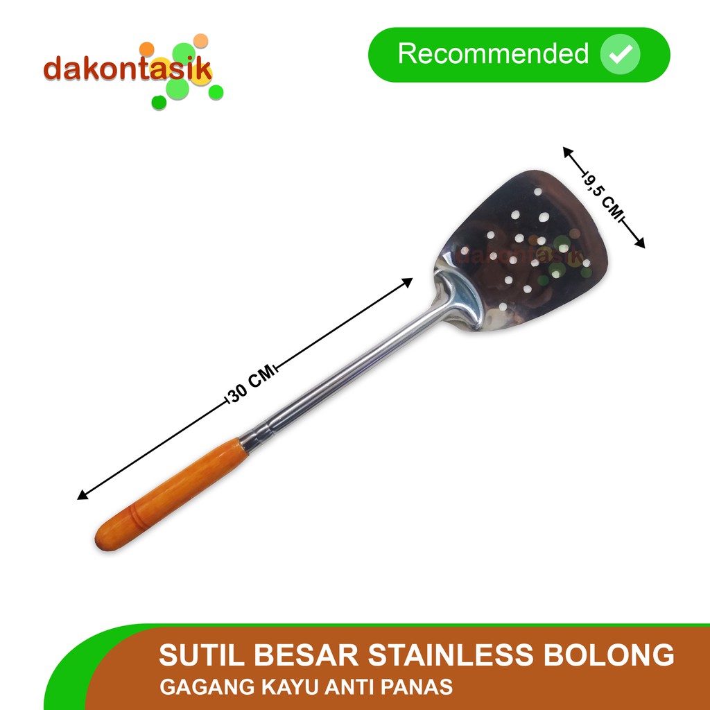 Jual DakonTasik - Sutil Besar Stainless Bolong gagang kayu anti panas ...