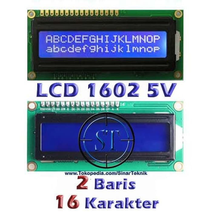 Jual LCD Display 1602 Background Blue Biru Tulisan Putih 16x2 Karakter ...