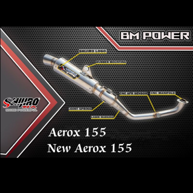 Jual KNALPOT SHIJIRO RACING TYPE BM POWER FOR AEROX N-MAX VARIO PCX ADV ...
