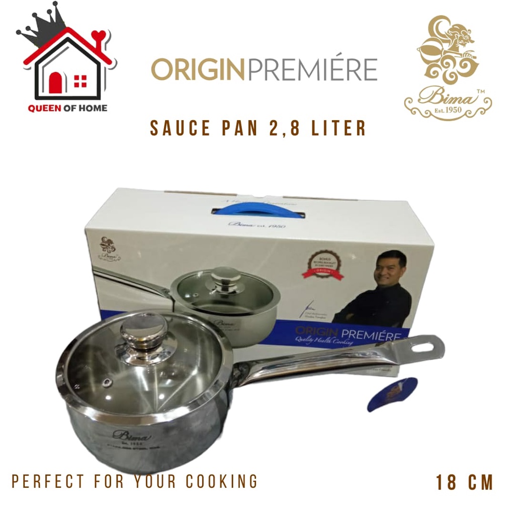 Jual Bima Origin Premiere Sauce Pan 18cm Panci Rebus 2,8L Stainless ...