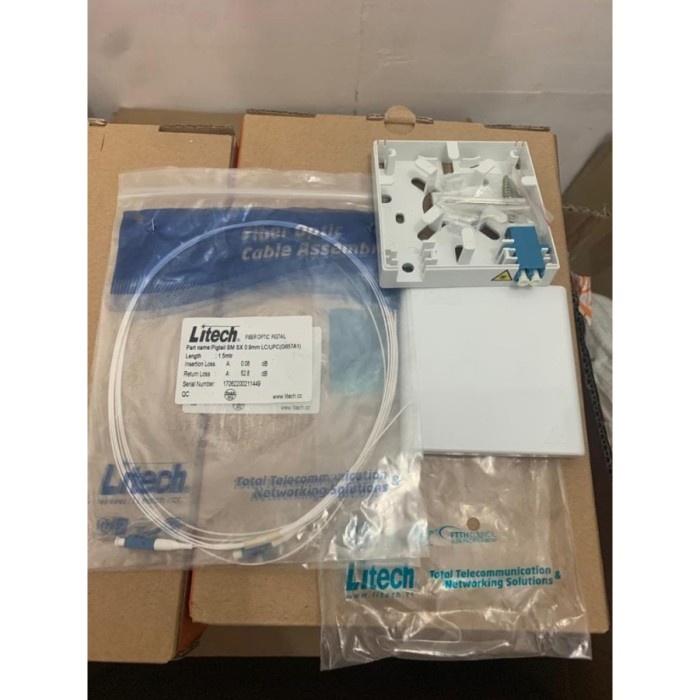 Jual LITECH ROSET 2 port adapter LC lengkap pigtail LC | Shopee Indonesia