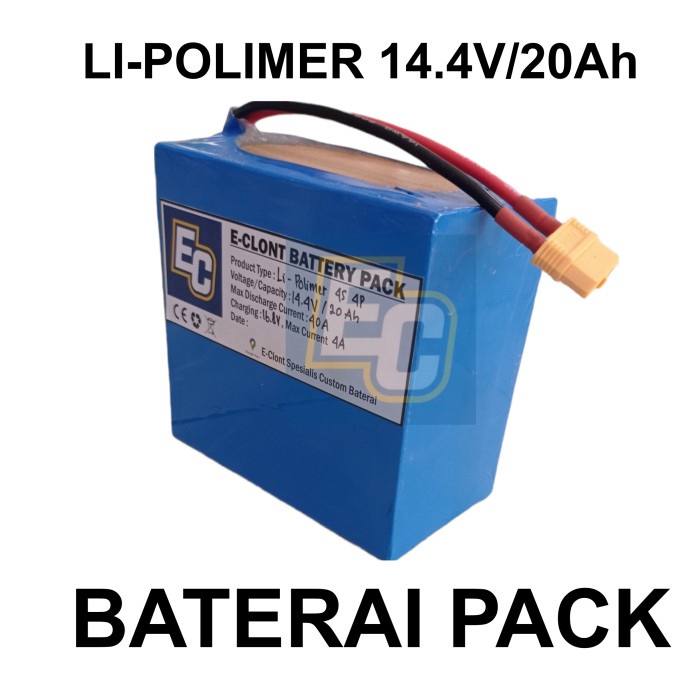 Jual Batterai Batre Baterai pack lithium Polimer 14.4V 20Ah 4S4P ...