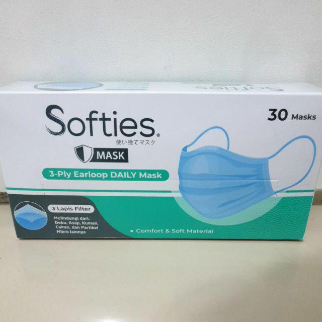 Jual Softies mask isi 5 / surgical isi 30 / masker anak / masker hijab ...