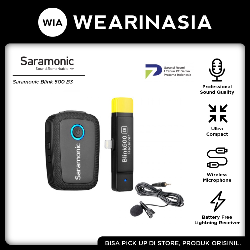 Jual Saramonic Blink 500 B3 (TX+RXDi) Mic Wireless Original Garansi 1 ...