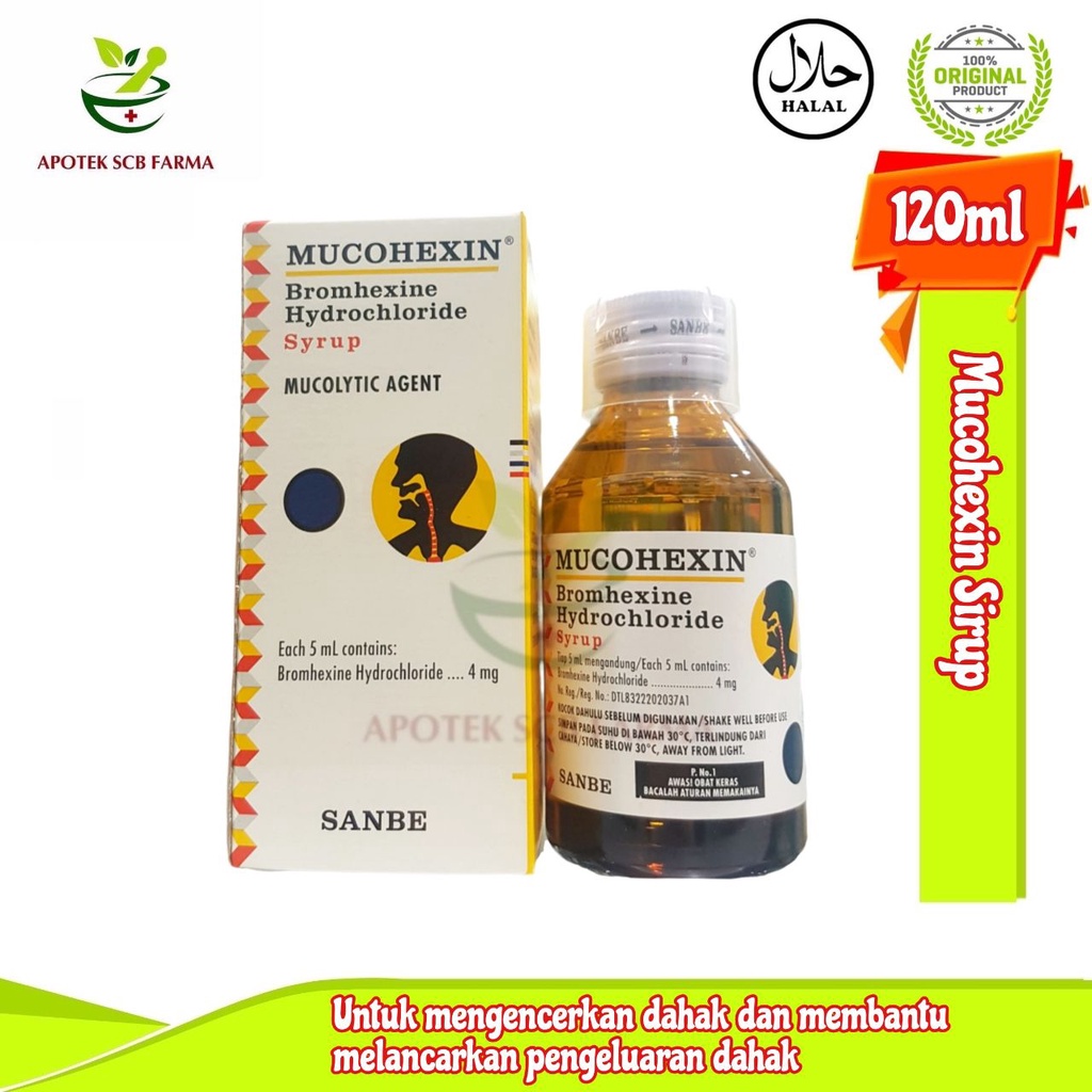Jual Mucohexin Sirup 120 ml - untuk mengencerkan dahak | Shopee Indonesia