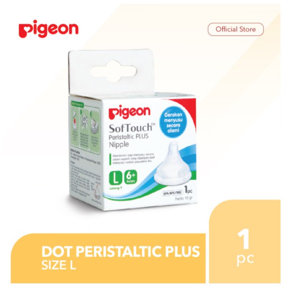 Jual Pigeon Dot Bayi Peristaltic Plus Isi 1 Size L Anti Kolik Nipple Wide Neck Anti Sedak ...